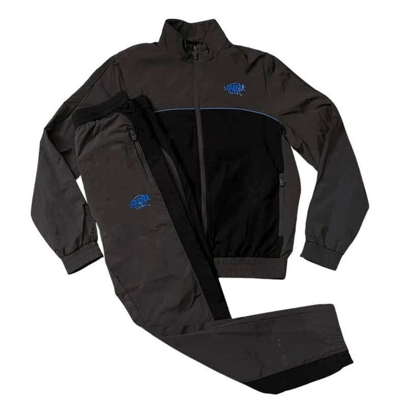 Syna World “Syna Logo Shell Tracksuit - Grey/Black/Cobalt | IceKickz